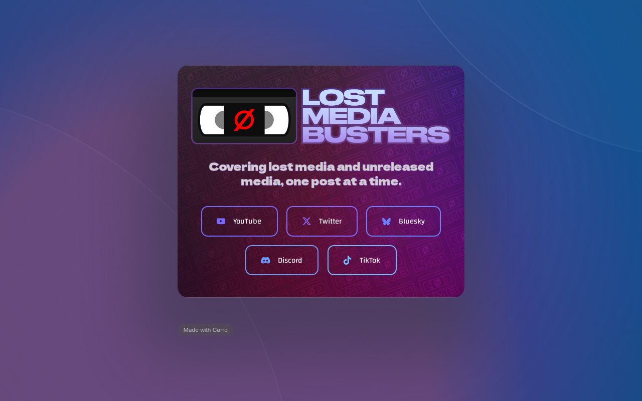 The Lost Media Busters Card